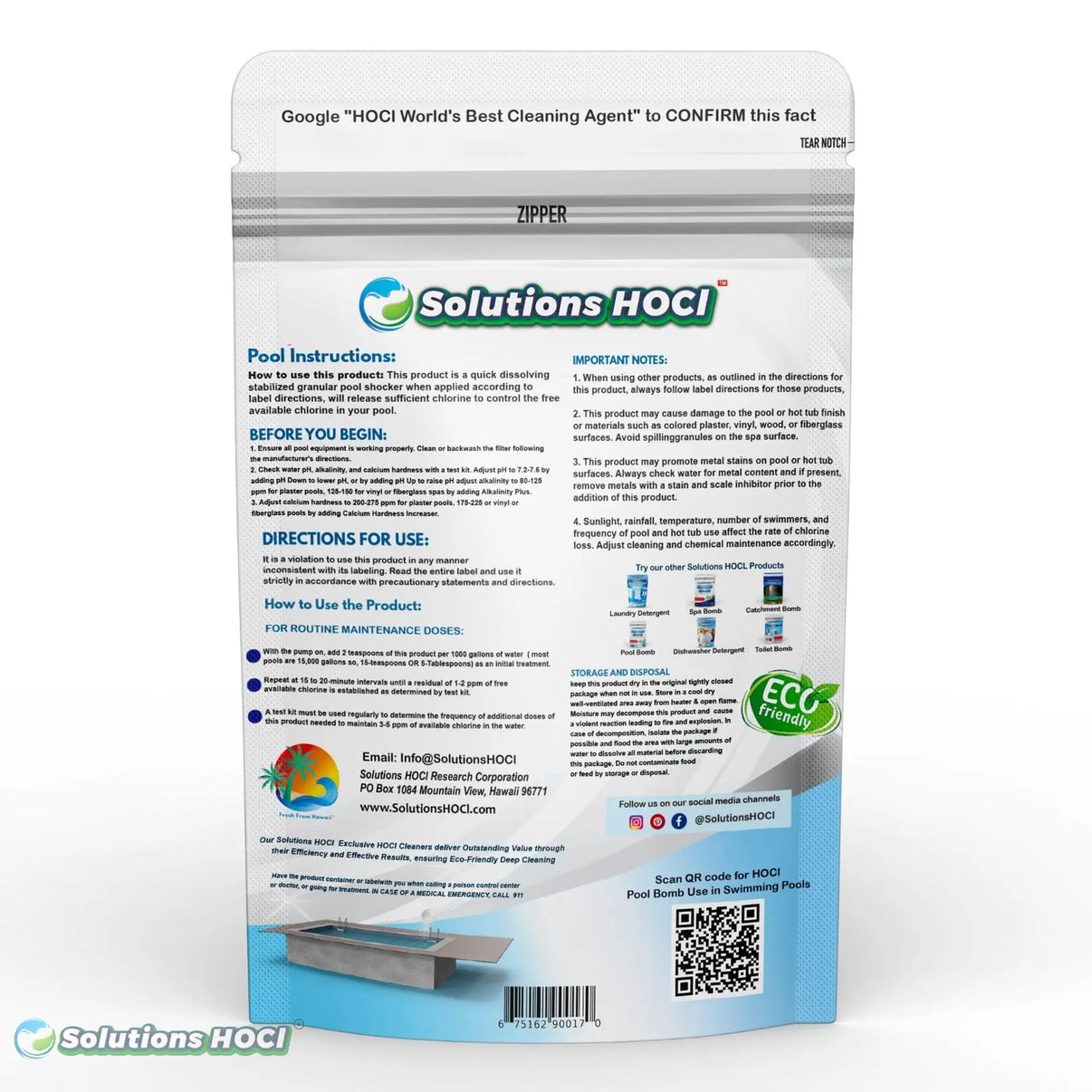 Solutions HOCl Pool Bomb - 400 Grams Pack treats 20,000 gallons ...