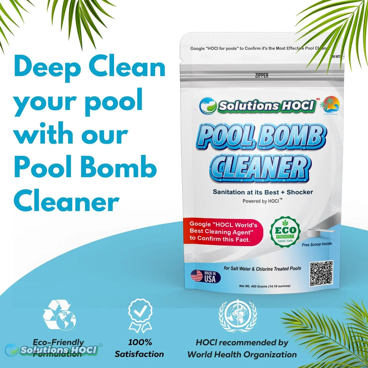 Solutions HOCl Pool Bomb - 400 Grams Pack treats 20,000 gallons ...